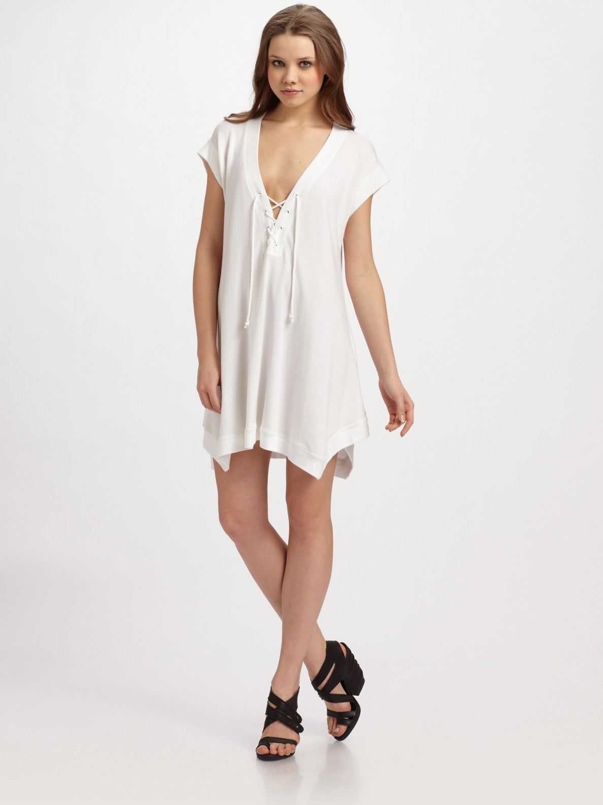 Aiko Joan Drawstring Dress In White Lyst