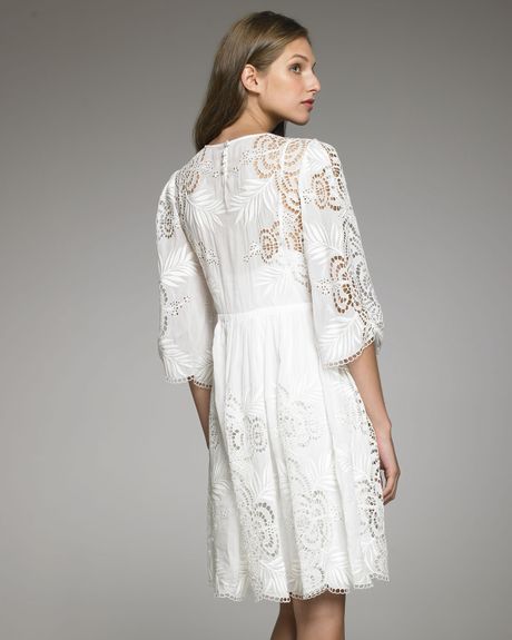 Stella Mccartney Cutwork Dress in White | Lyst Stella Mccartney Cutwork Dress in White | Lyst