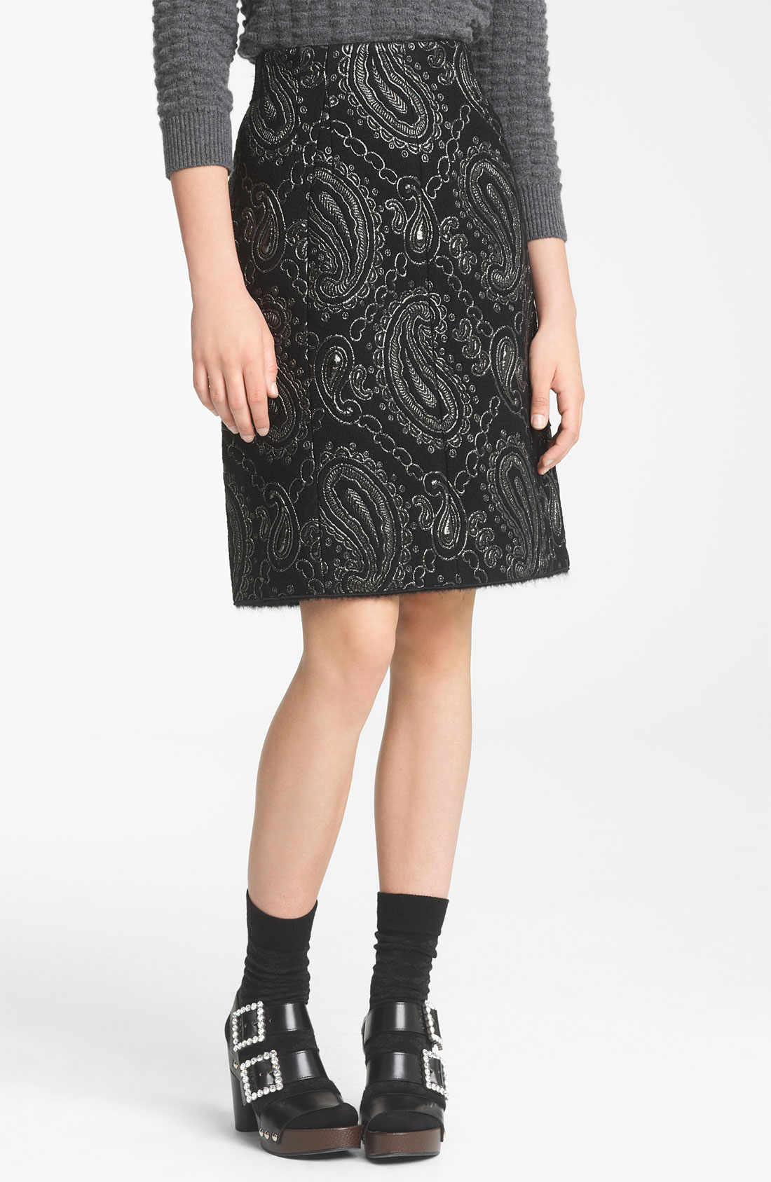 Marc Jacobs Metallic Paisley Jacquard Pencil Skirt in Black (black ... Marc Jacobs Metallic Paisley Jacquard Pencil Skirt in Black (black ...