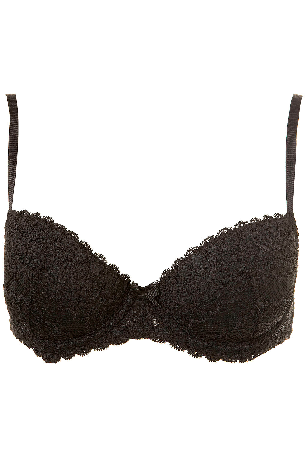 Topshop Linear Lace Balcony Bra In Black Lyst
