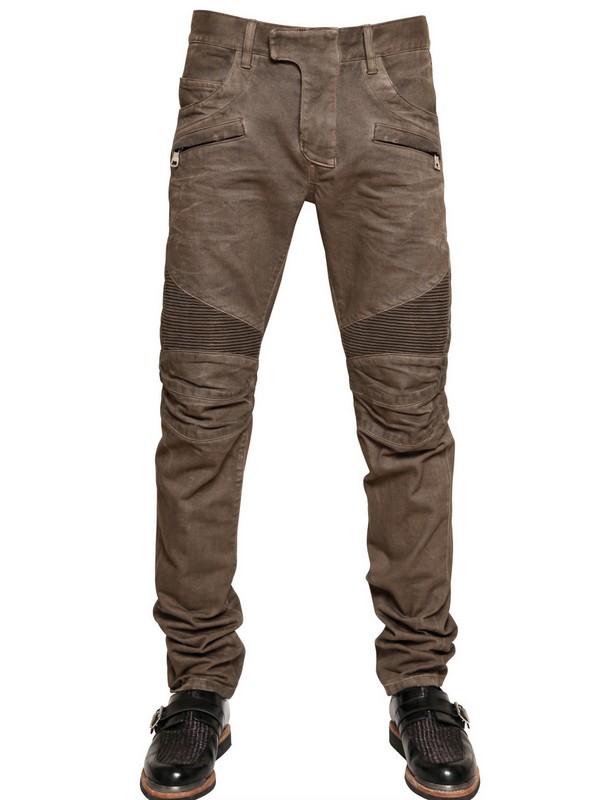Balmain Overdyed Denim Biker Jeans in Brown for Men | Lyst Balmain Overdyed Denim Biker Jeans in Brown for Men | Lyst