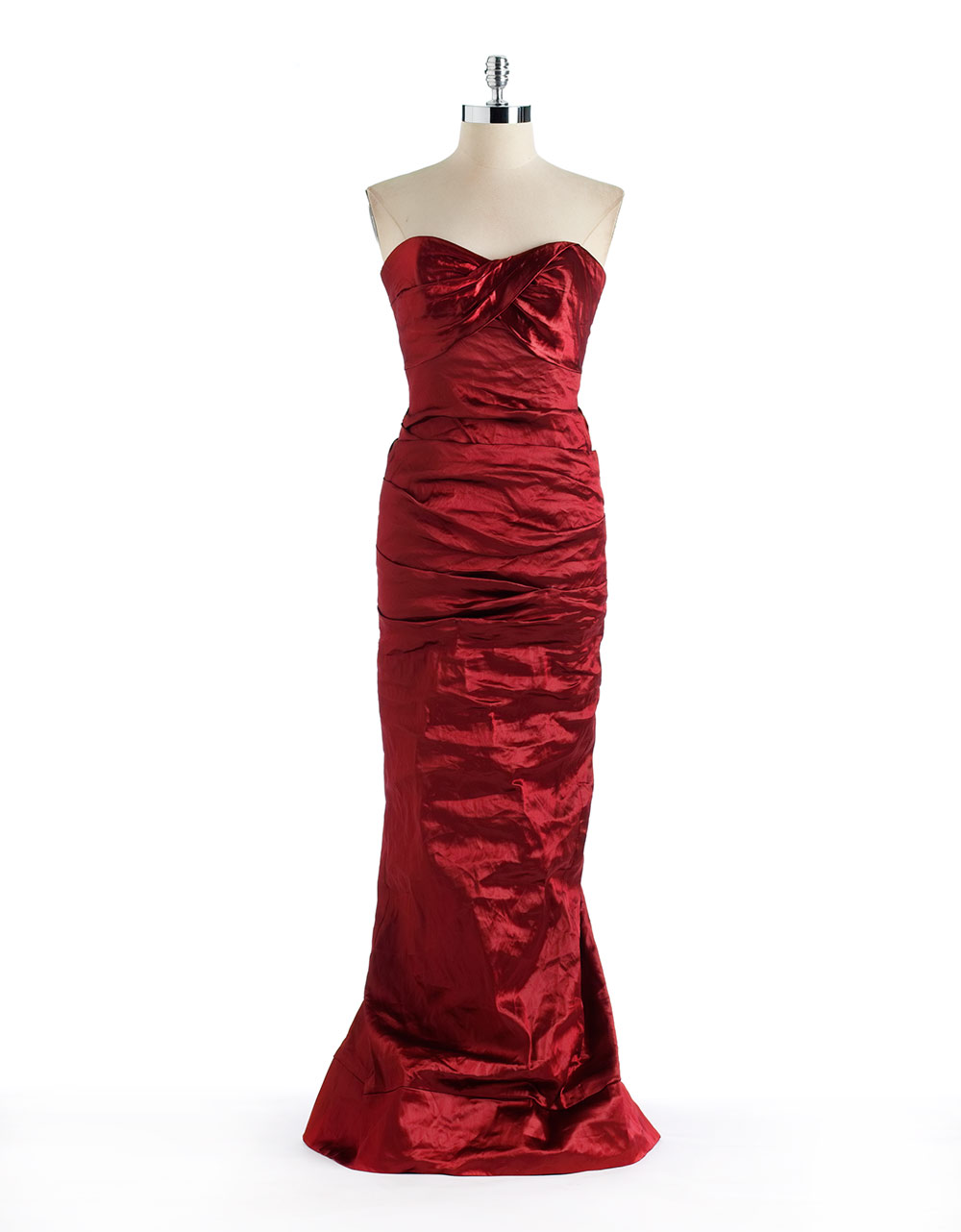 Nicole Miller Strapless Metallic Gown in Red (cardinal) | Lyst Nicole Miller Strapless Metallic Gown in Red (cardinal) | Lyst
