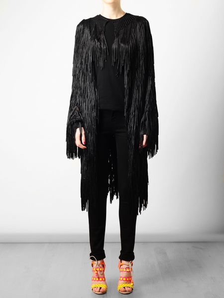 Tim Ryan Full Hand Fringed Knit Jacket in Black | Lyst Tim Ryan Full Hand Fringed Knit Jacket in Black | Lyst