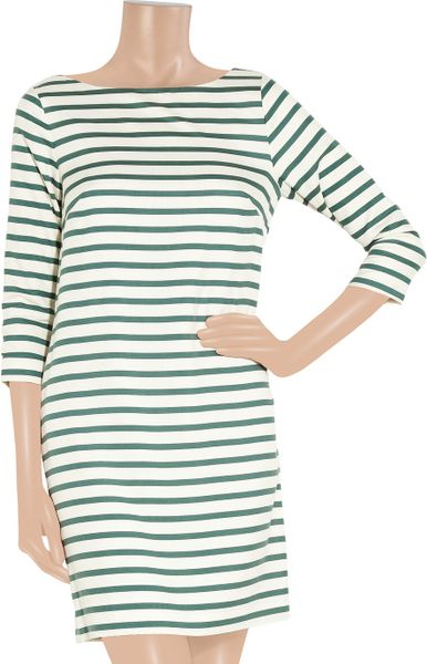 J Crew Striped Silk Shift Dress In White Lyst