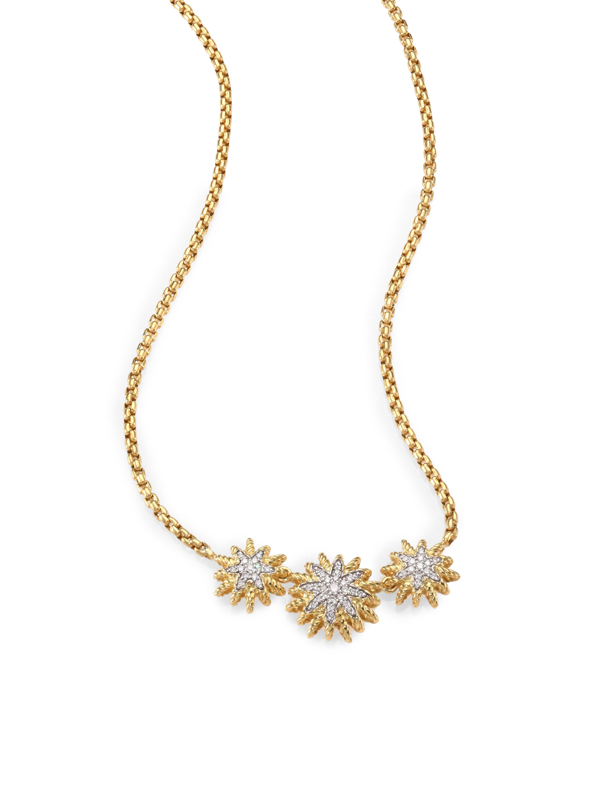 David Yurman 18k Gold Diamond Starburst Necklace in Gold | Lyst David Yurman 18k Gold Diamond Starburst Necklace in Gold | Lyst