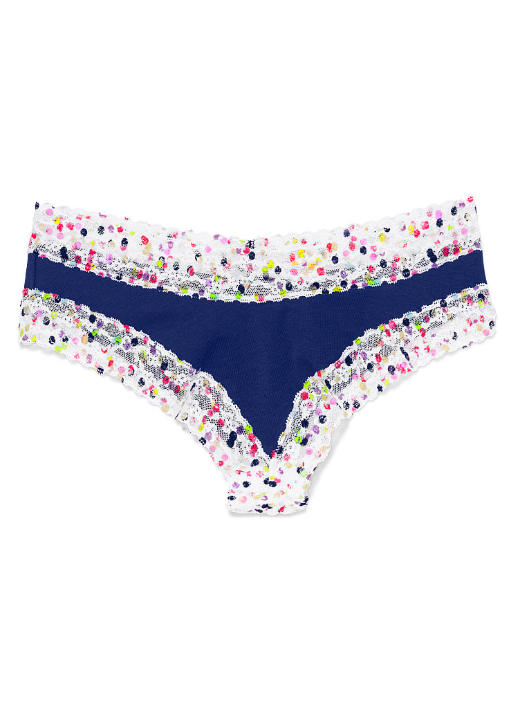 Victorias Secret Lace Waist Cheeky Panty In Blue Ink Blot W Lyst