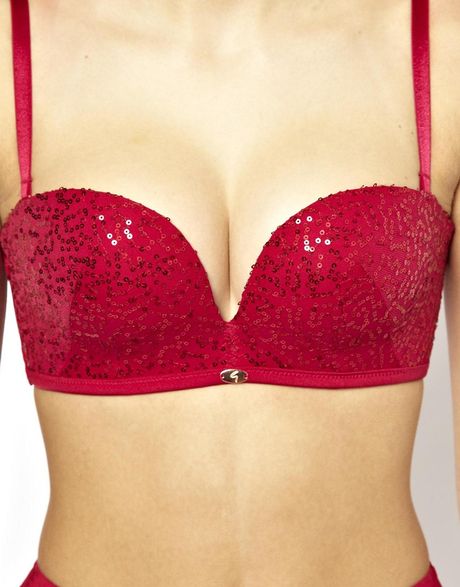 Gossard Egoboost Exclusive To Asos Sequin Strapless Bra In Red Lyst