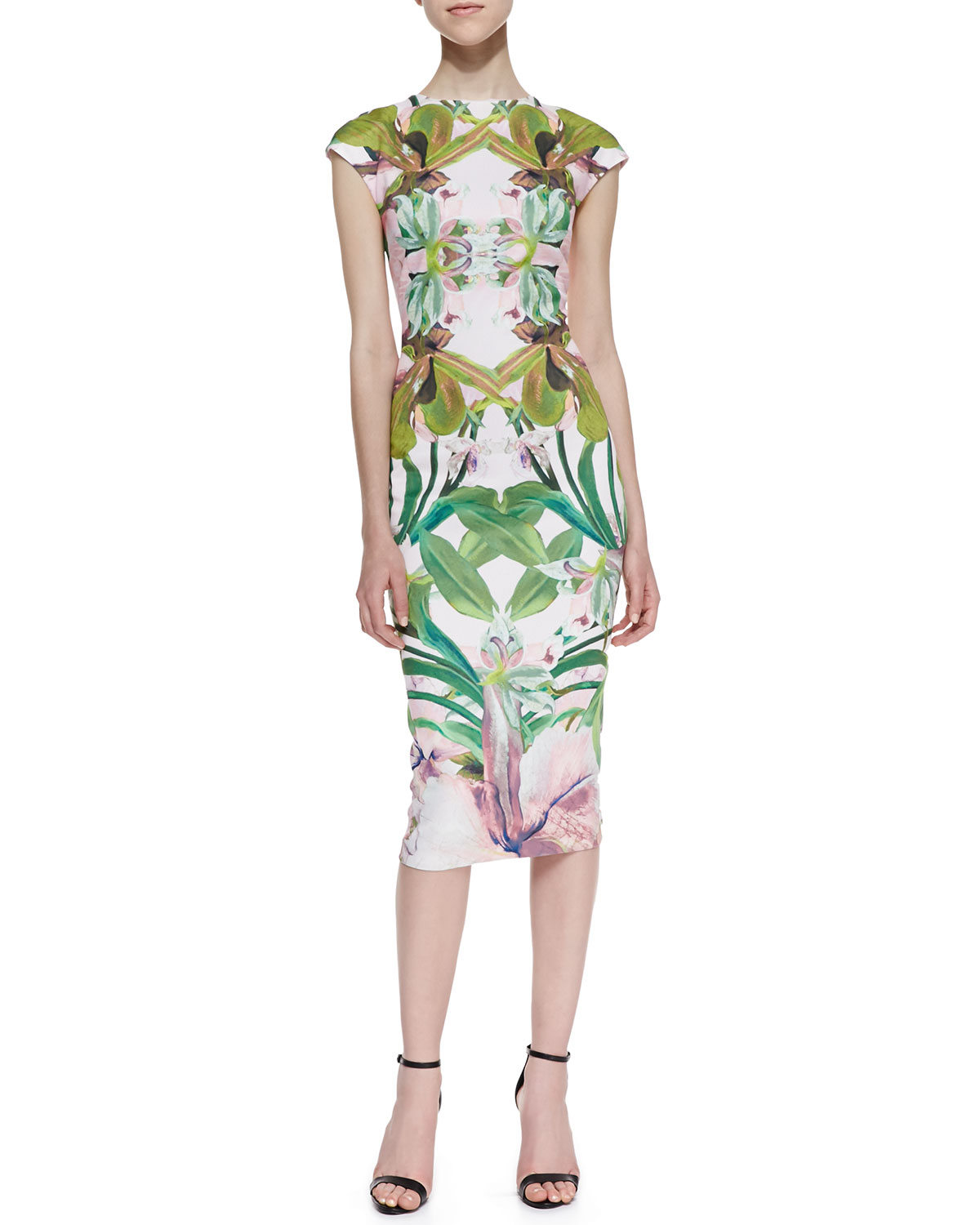 Ted Baker Safiya Jungle Orchid Print Cocktail Dress In Green Multi Lyst