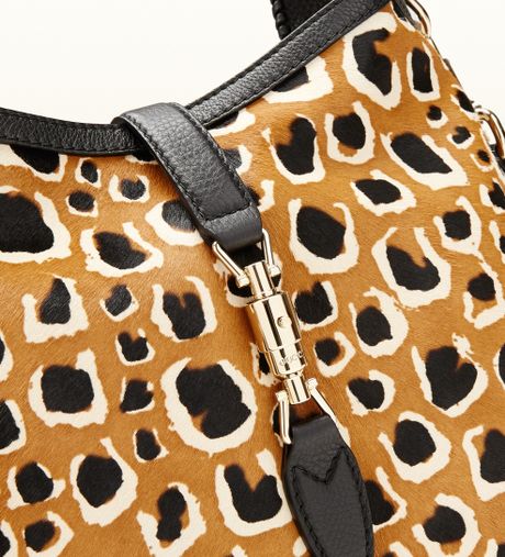 Gucci New Jackie Leopard Print Calf Hair Shoulder Bag in Animal ... Gucci New Jackie Leopard Print Calf Hair Shoulder Bag in Animal ...