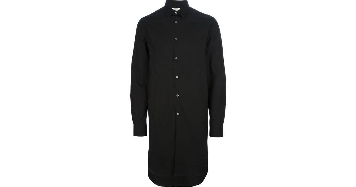 Acne Jay Extra Long Shirt in Black for Men | Lyst