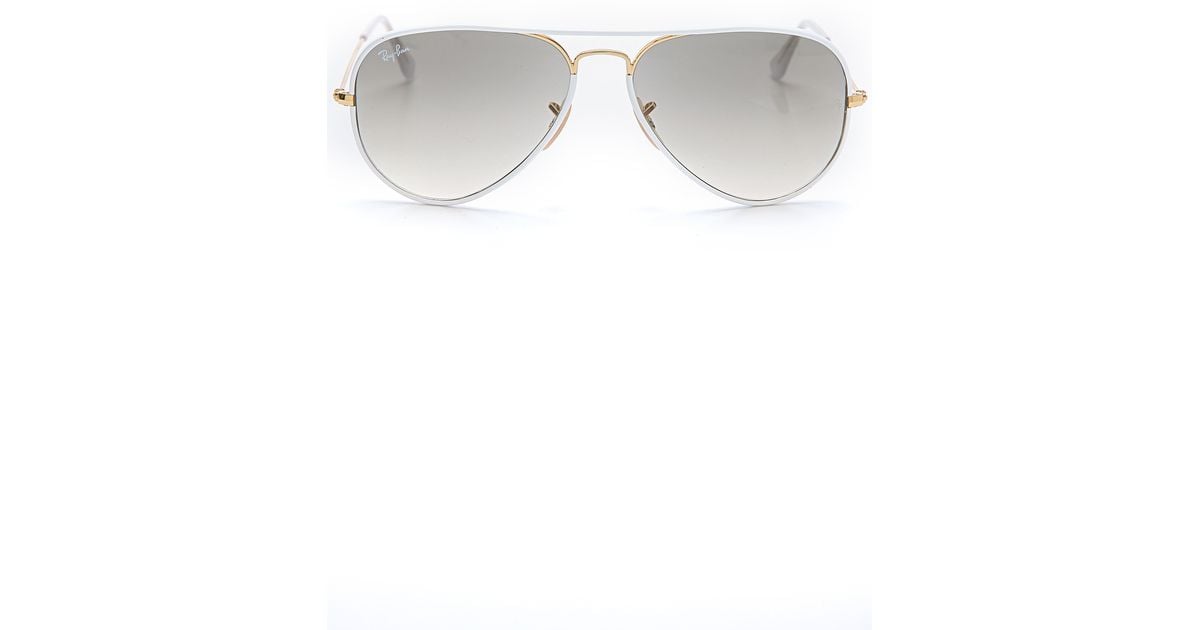 Ray Ban Acetate Covered Aviator Sunglasses Red In White Lyst