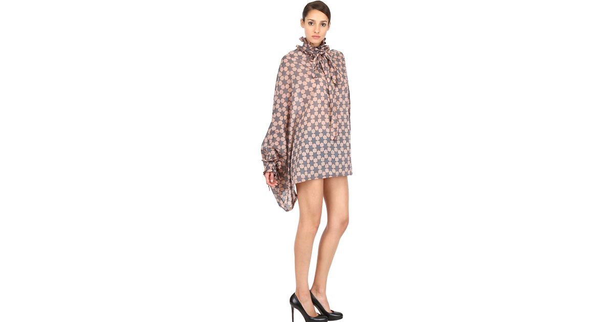Lyst - Yvonne S Silk Satin Blouse in Gray