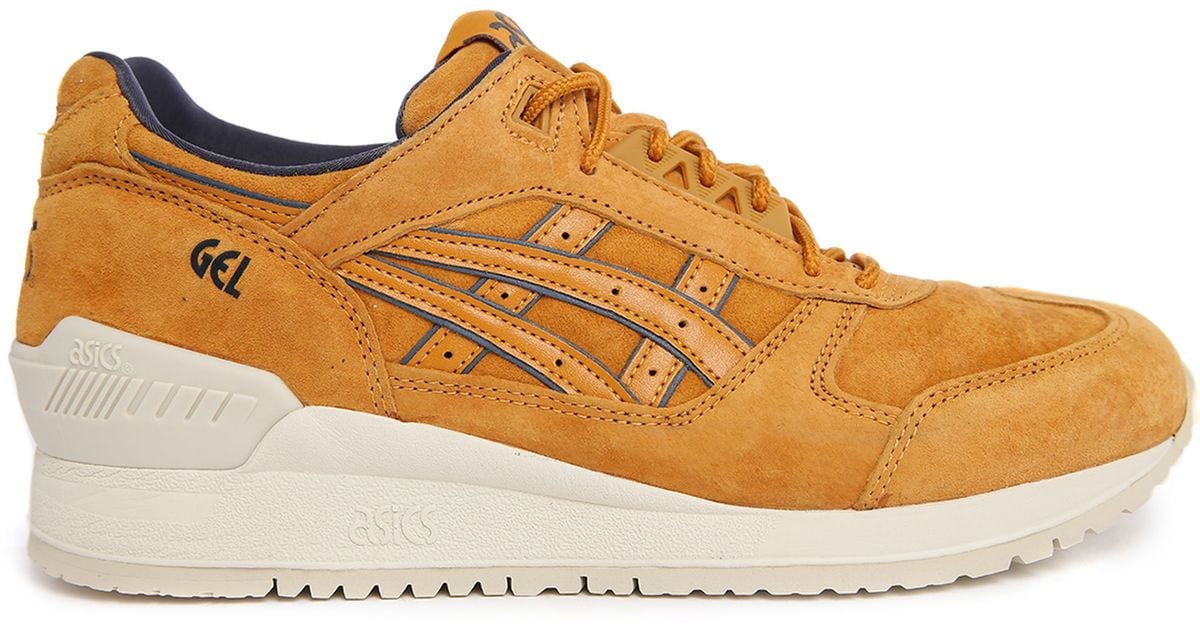 Asics Brown Tonal Gel Respector Sneakers in Yellow for Men | Lyst