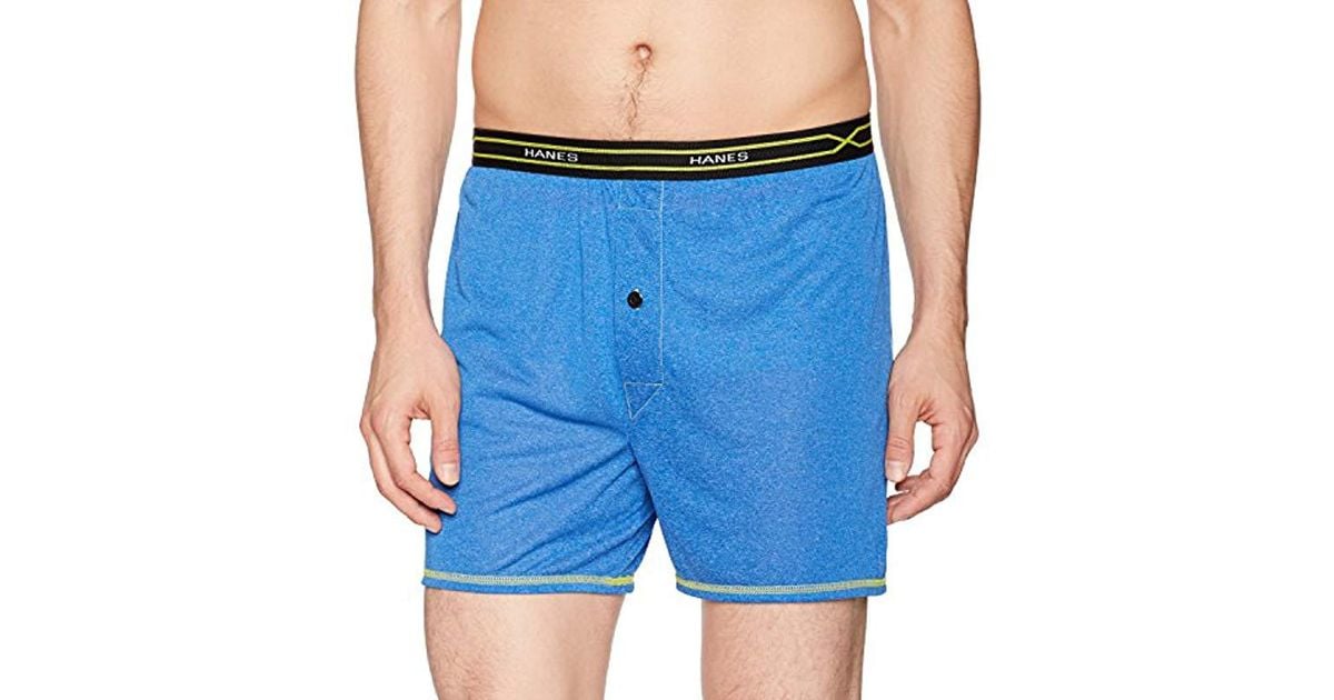 Lyst - Hanes X-temp Performance Cool Light Weight Boxers in Blue for Men