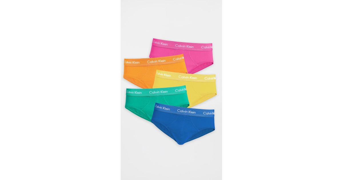 Calvin Klein Cotton Stretch 5 Pack Pride Pack Hip Briefs For Men Lyst