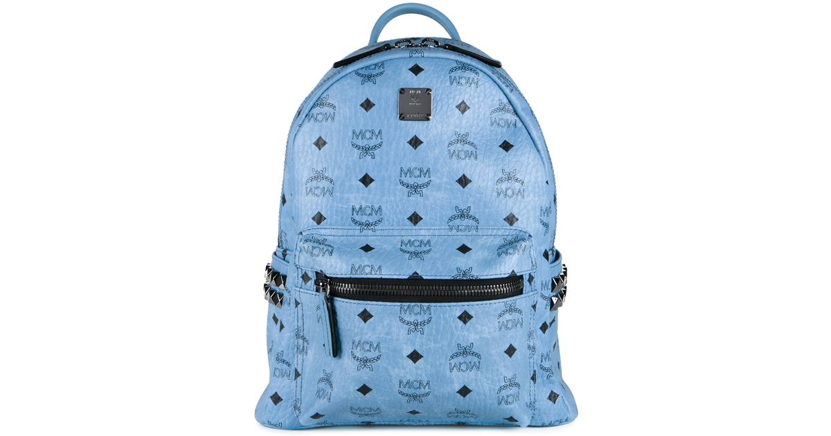 baby blue mcm backpack