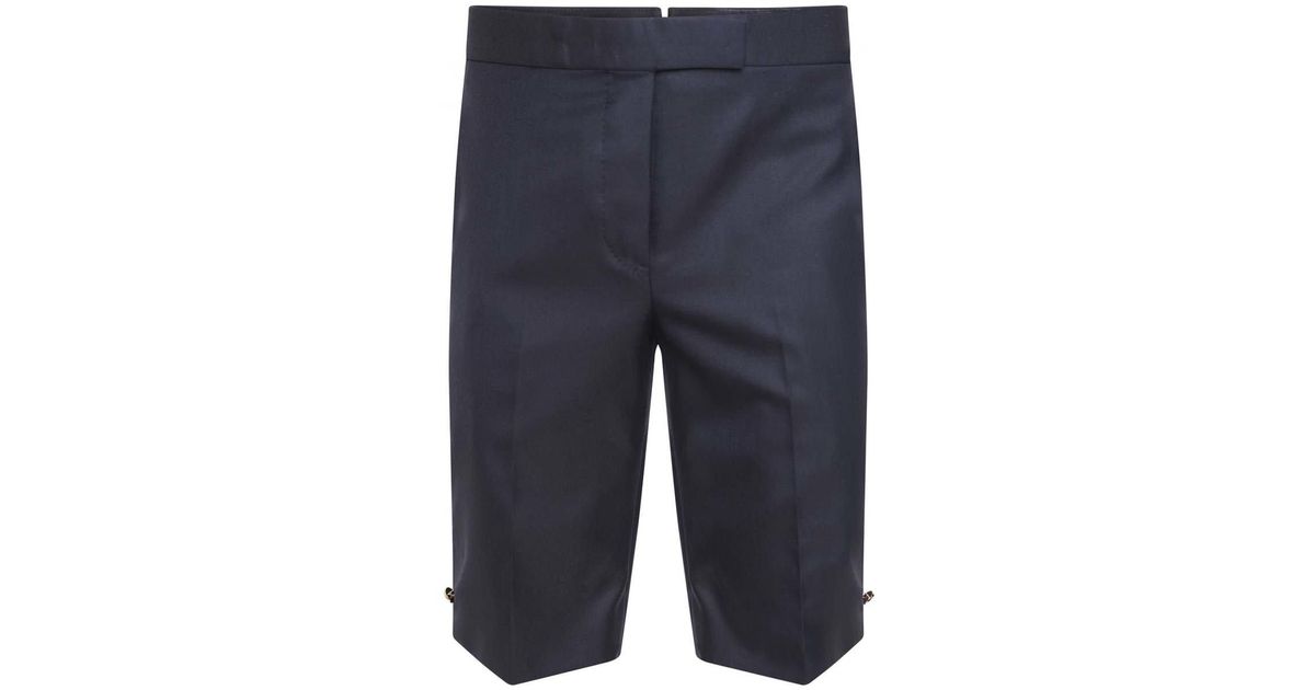 Thom Browne Super 120's Twill Backstrap Bermuda Shorts in Blue - Lyst