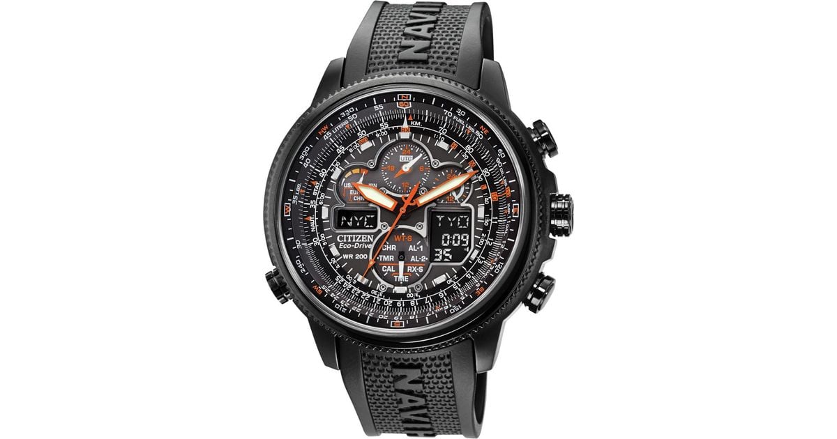 Citizen Men's Eco-drive Navihawk A-t Black Polyurethane Strap Watch ... Citizen Men's Eco-drive Navihawk A-t Black Polyurethane Strap Watch ...