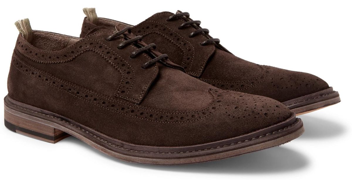 Officine Creative Durham Suede Brogues in Brown for Men - Lyst