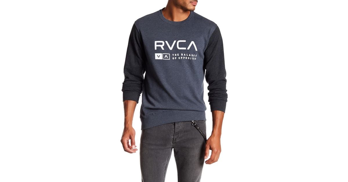 Lyst - Rvca Associate Crew Neck Sweatshirt in Blue for Men