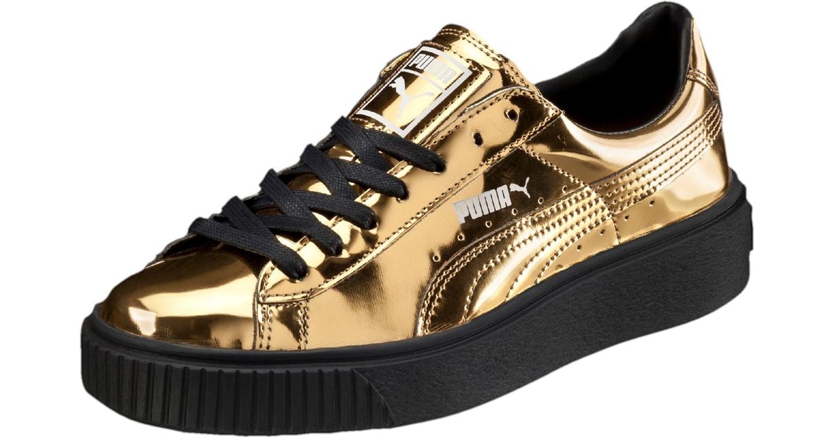Puma Basket Platform Metallic Women's Sneakers in Metallic - Save 23% ...