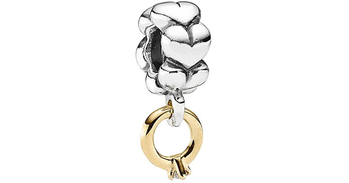Lyst - Pandora 14k & Silver Diamond Wedding Ring Dangle Charm in Metallic Lyst - Pandora 14k & Silver Diamond Wedding Ring Dangle Charm in Metallic