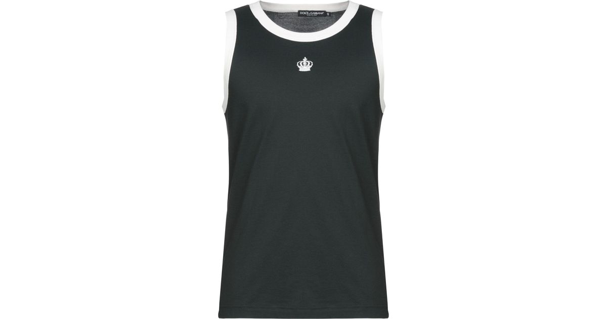 Dolce & Gabbana Cotton Tank Top in Dark Green (Green) for Men - Lyst
