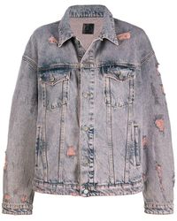 DOMREBEL Snakes Embellished Cotton Denim Jacket in Blue - Lyst