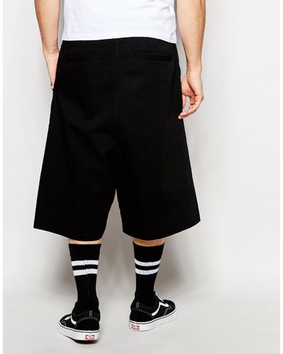 ASOS Oversized Shorts In Twill in Black for Men - Lyst