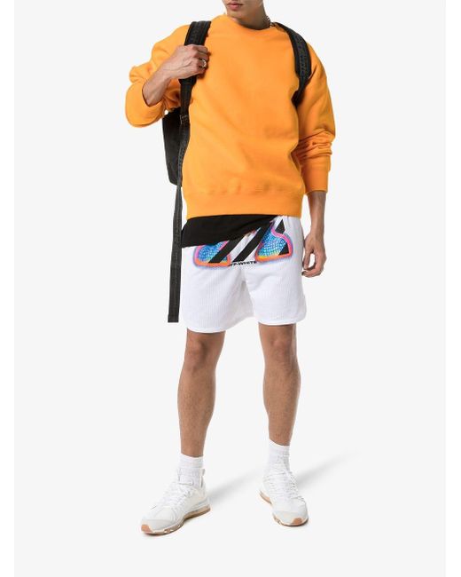 Off-White c/o Virgil Abloh Thermal Print Mesh Shorts in White for Men ...