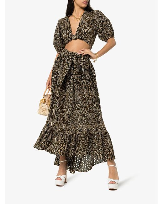 Lisa Marie Fernandez Nicole Broderie Anglaise Maxi Skirt in Black - Lyst