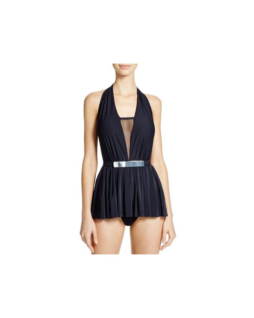 Miraclesuit Net Neutrality Marilyn Halter Skirt One Piece Swimsuit In