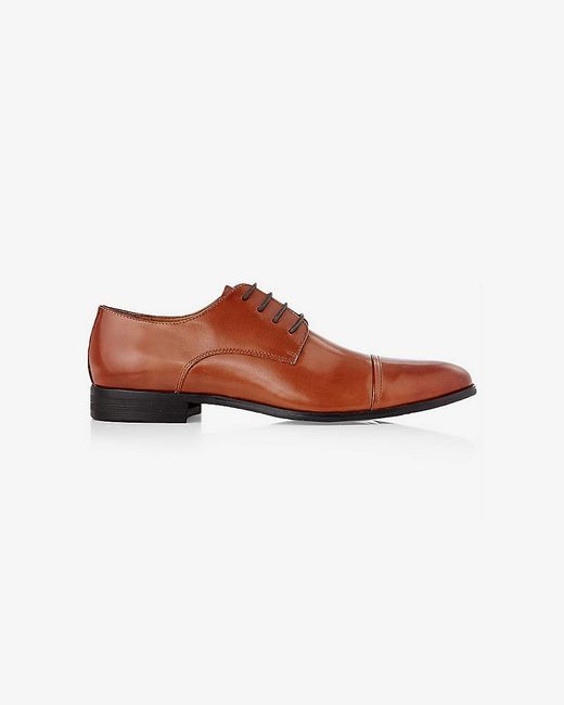Express Brown Leather Oxford Dress Shoe in Brown for Men - Save 41% | Lyst