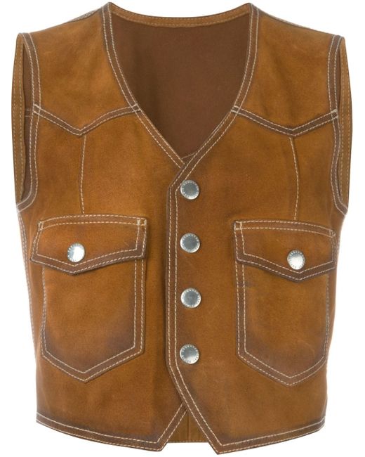 Dsquared² Western Waistcoat in Brown for Men | Lyst
