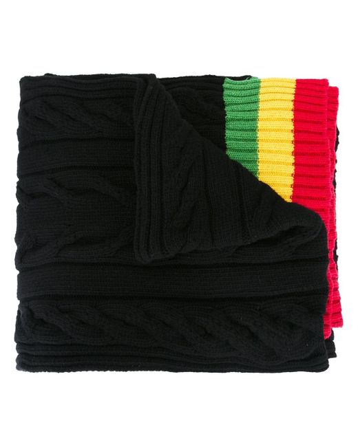 Palm angels Striped Edges Scarf in Black for Men | Lyst