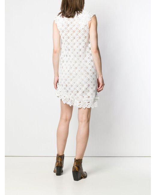 Ermanno Scervino Embroidered Mini Dress in White - Lyst