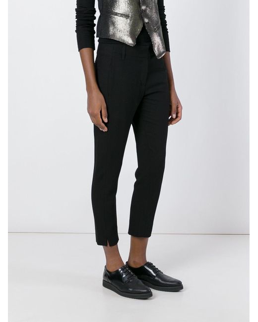 Lyst - Ann Demeulemeester Tailored Cropped Trousers in Black