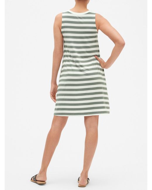 GAP Factory Crewneck Swing Dress In Rayon in Green - Lyst
