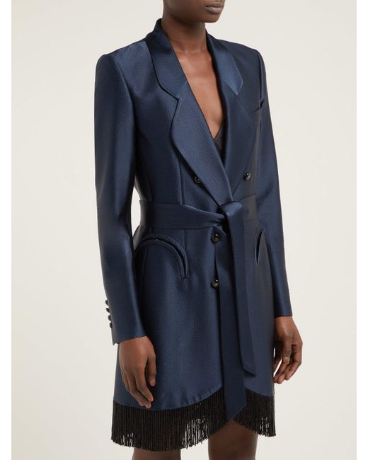 Lyst - Blazé Milano Let's Fly Sunshine Belted Fringed Silk Midi Dress ...