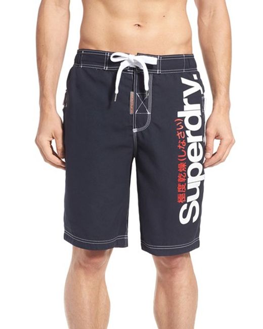 Superdry Board Shorts in Black for Men (DARKEST NAVY) | Lyst