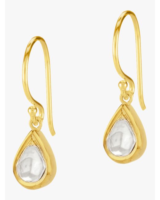 Lyst - Amrapali Kundan Vintage Diamond Teardrop Drop Earrings in Metallic