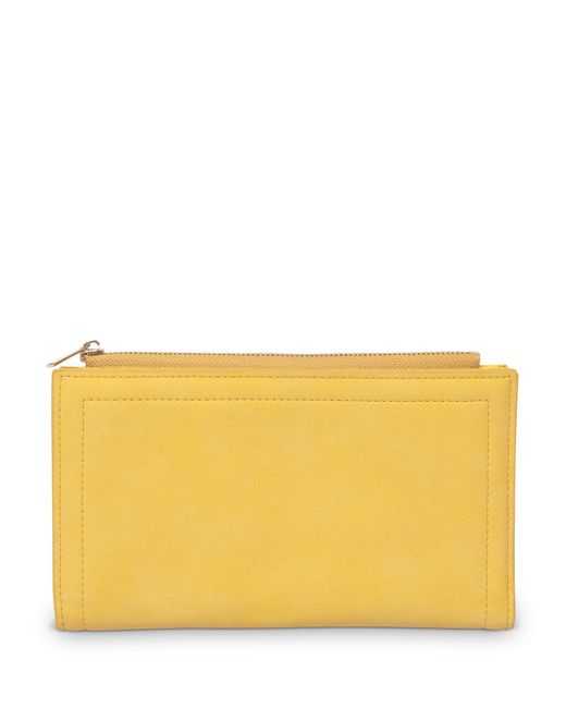 Oliver Bonas Maya Yellow Snake Print Fold Over Wallet in Yellow - Lyst