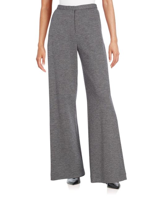 Adam lippes Wide Leg Wool Pants in Gray (charcoal) - Save 60% | Lyst