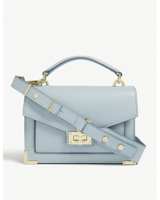 The Kooples Emily Iconic Mini Leather Shoulder Bag in Blue - Lyst
