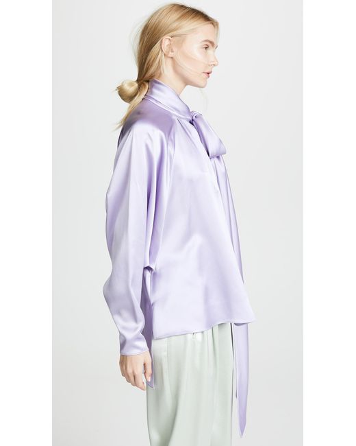 Lyst - Adam Lippes Silk Dolman Sleeve Blouse in Purple