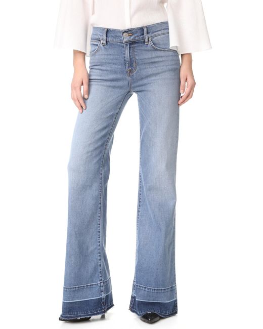 Hudson jeans Dani Wide Leg Released Hem Jeans in Blue | Lyst