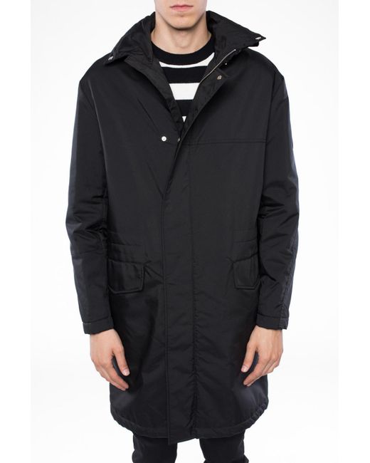 McQ Rubber Hooded Parka in Black for Men - Lyst