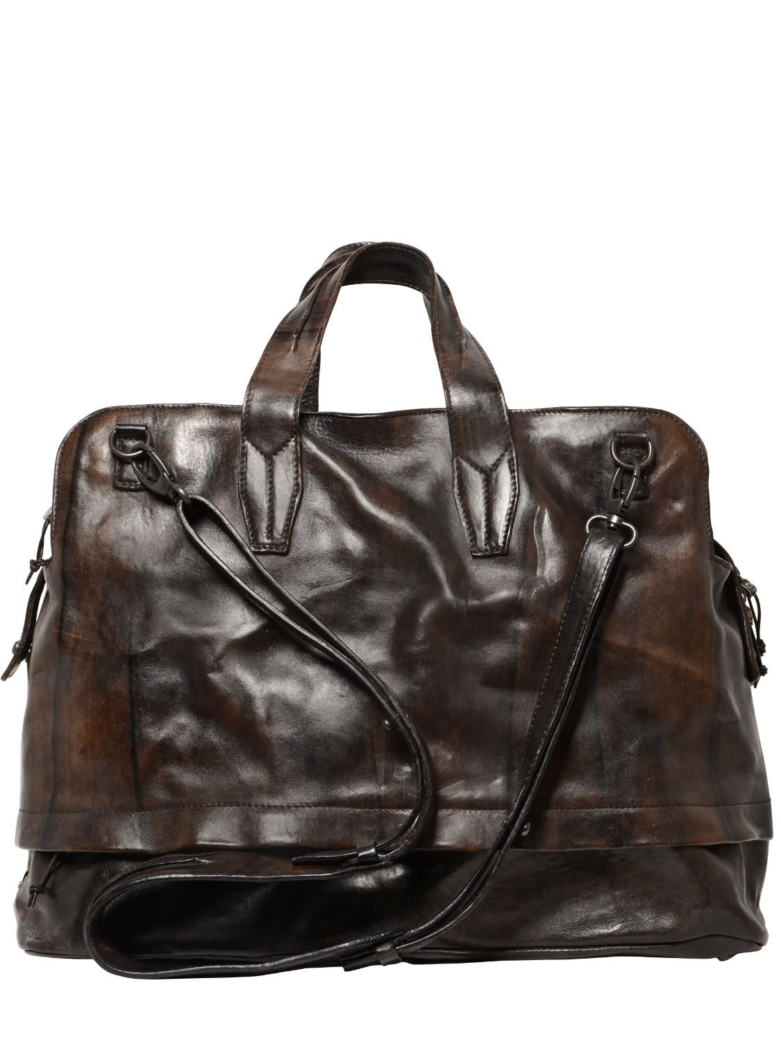 Lyst - Officine Creative Brushed Leather Duffle Bag in Black for Men