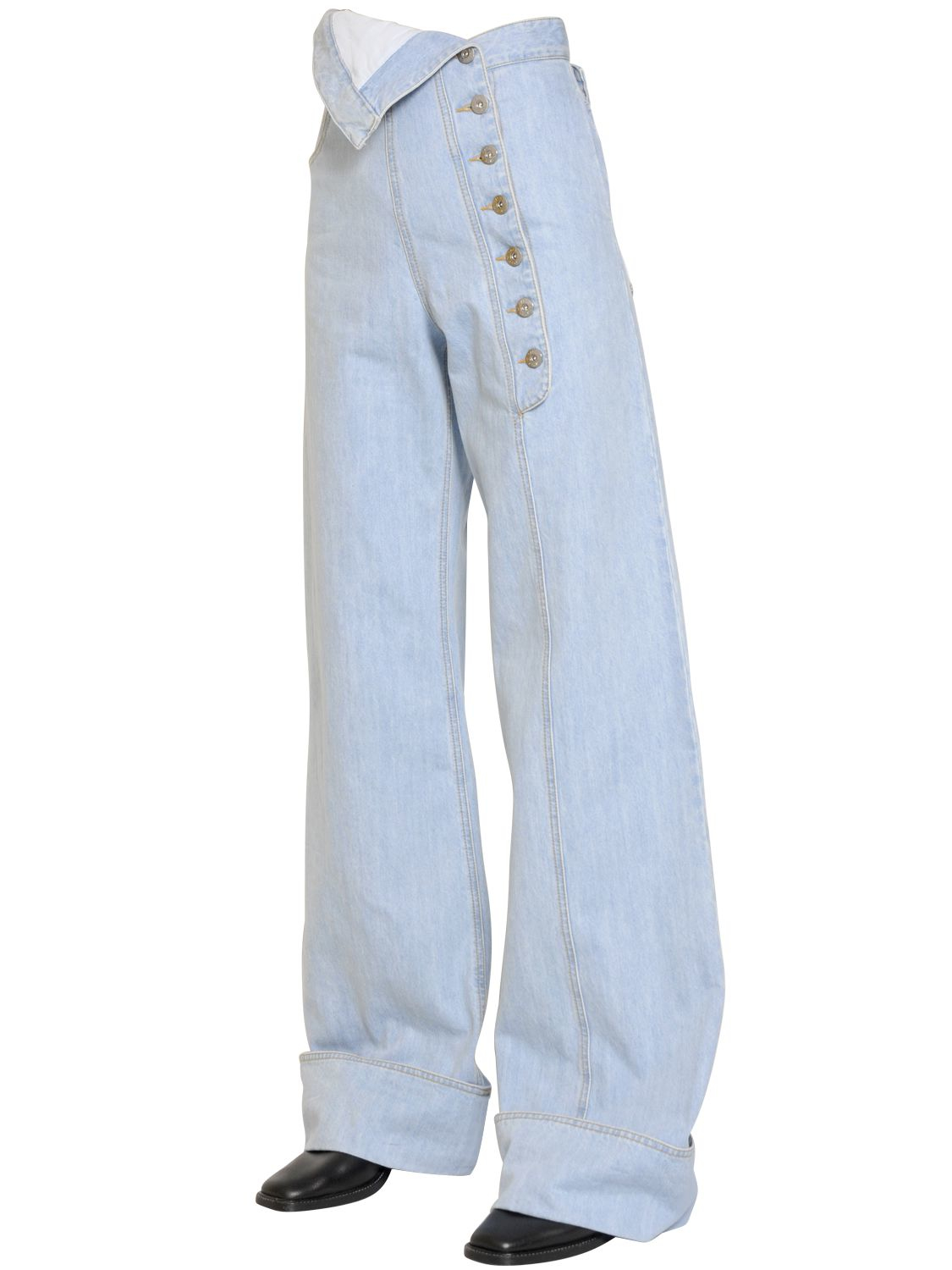 Each x other High Waist Wide Leg Cotton Denim Jeans in Blue | Lyst