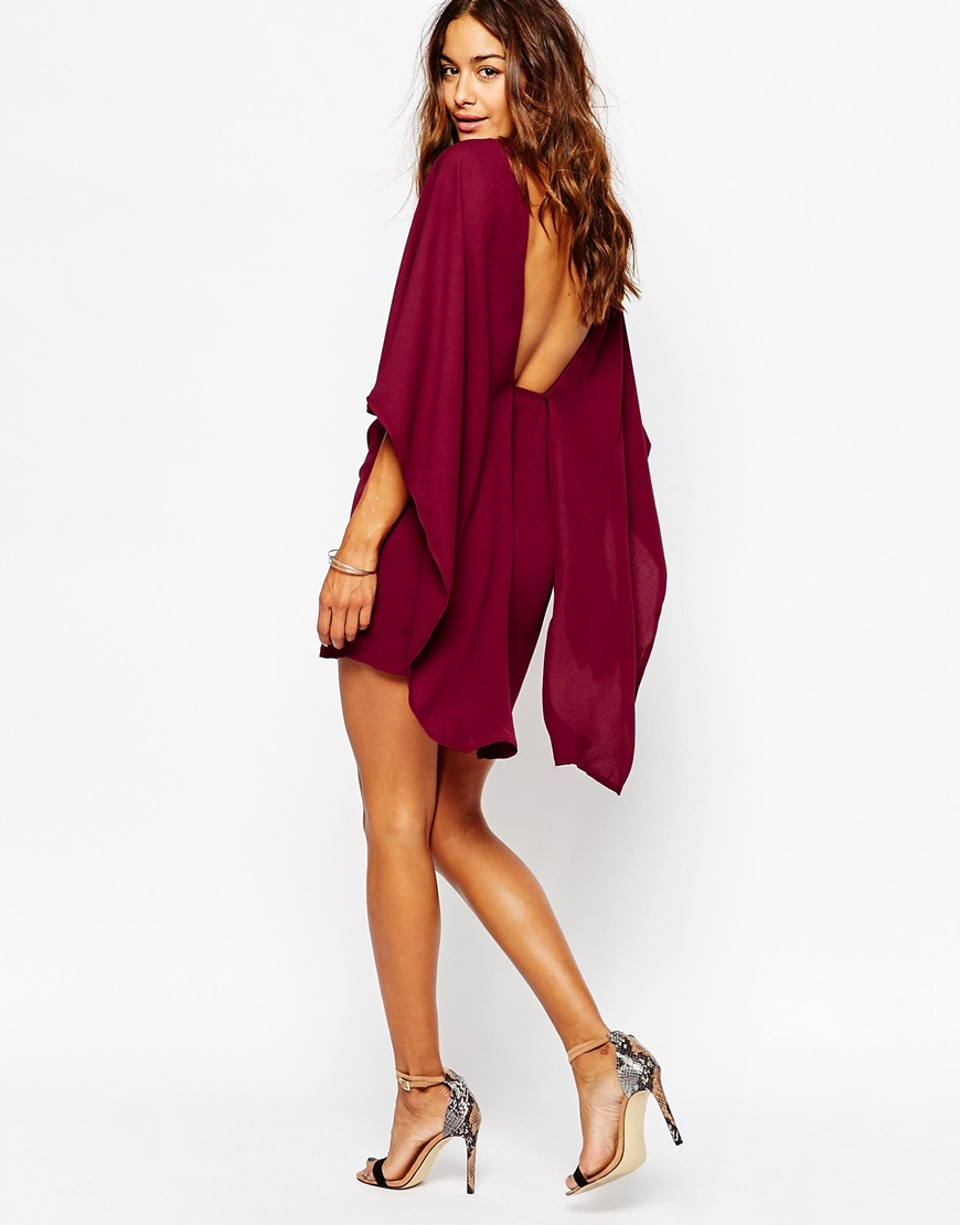 Lyst Missguided Cape Back Bodycon Dress In Purple